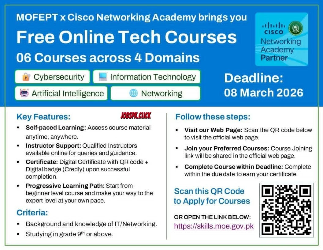 MOFEPT Cisco Academy Courses 2026 6 Free Online Tech Courses – Apply ...